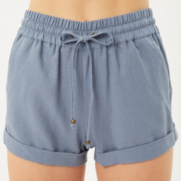 Love Tree | Shorts | Linen Shorts Drawstring Pullon Style Side Pockets ...